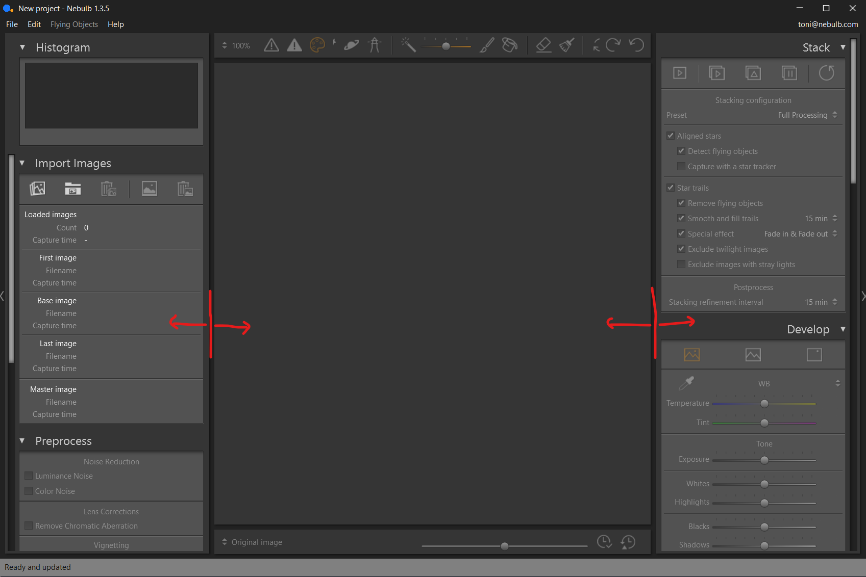 Resizing of side tool panels Resizing of side tool panels